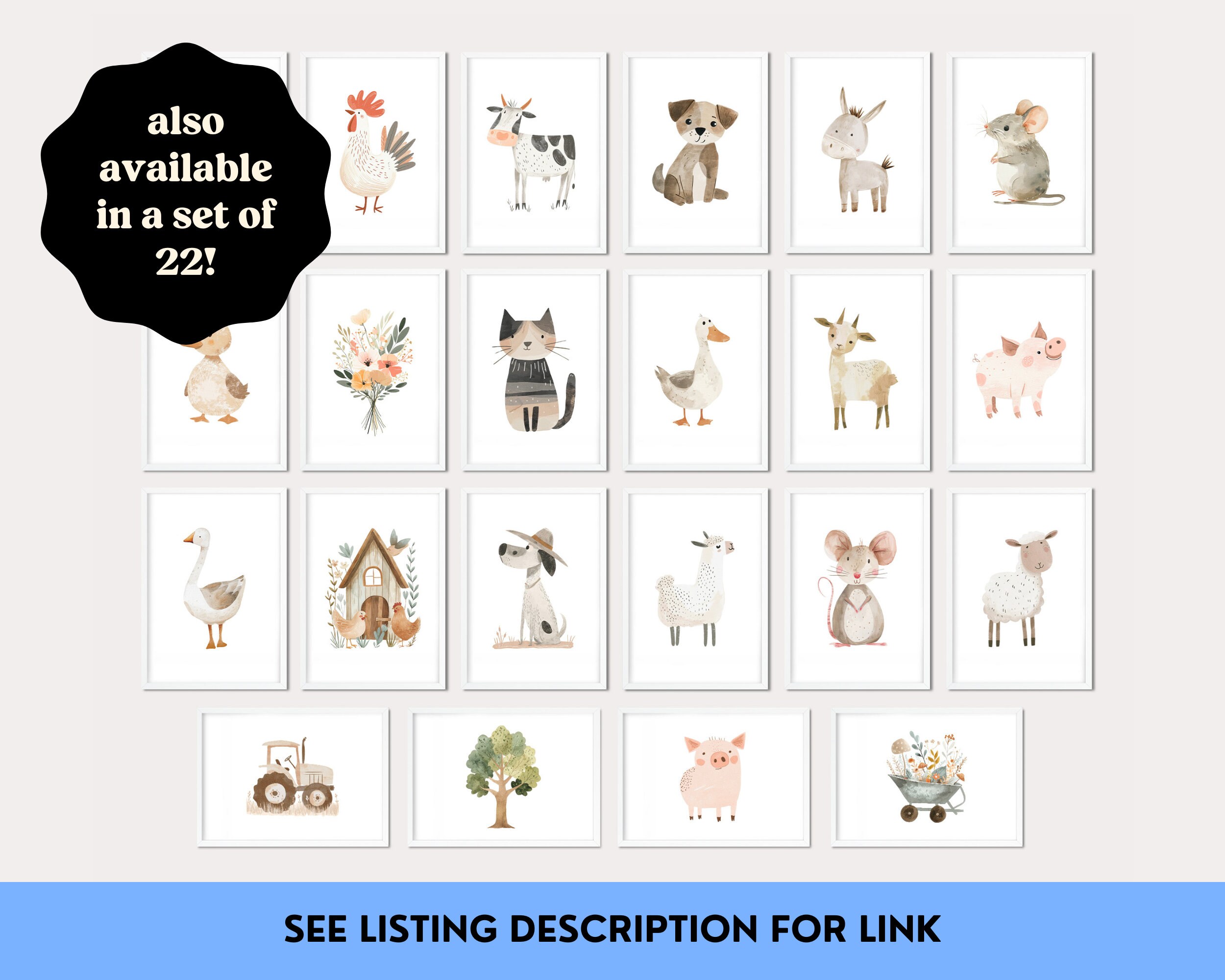 Goat Nursery Print | Printable Farm Nursery Decor, Farm Animals Poster ...