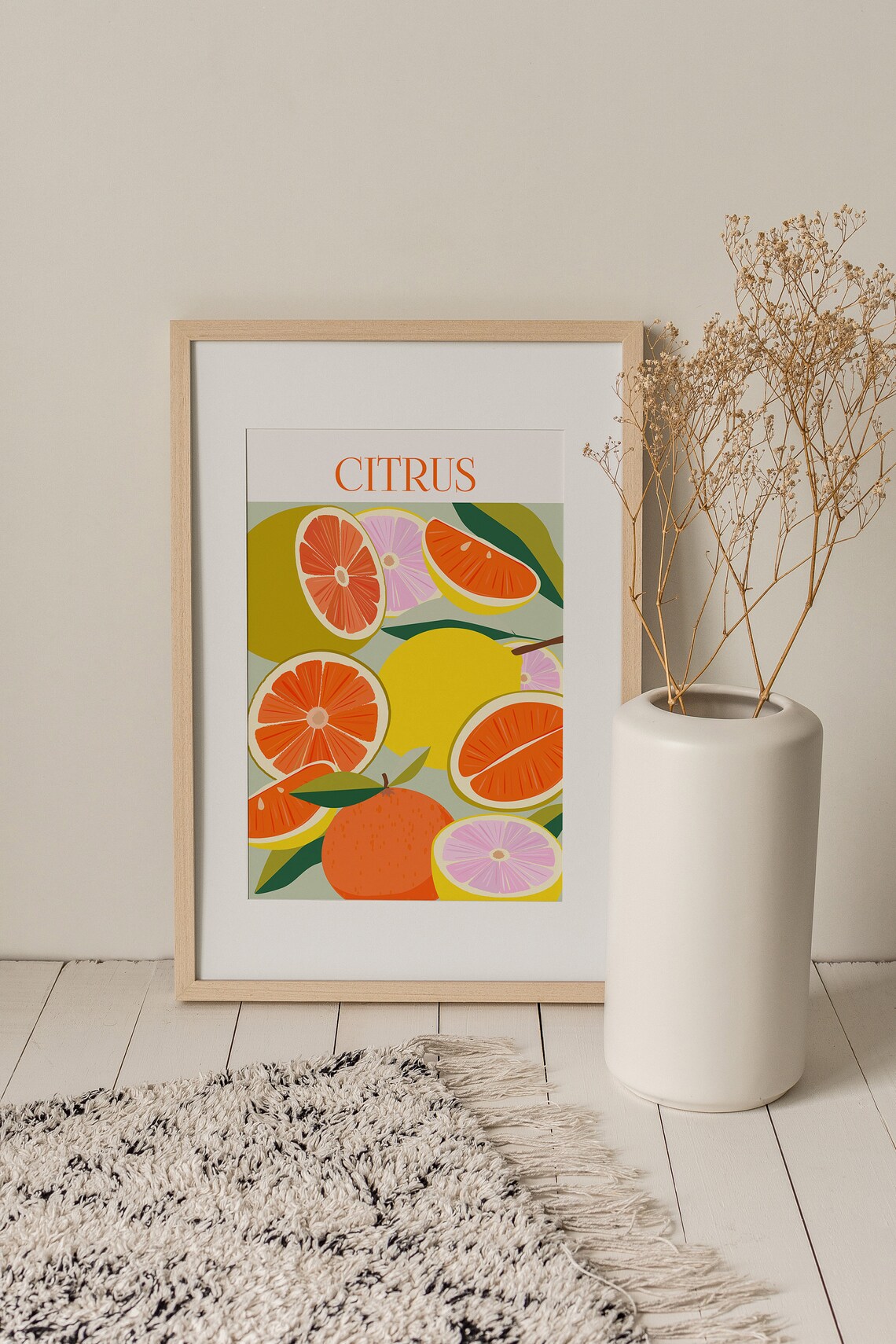 Citrus Print PRINTABLE Botanical Wall Art Colorful Wall - Etsy