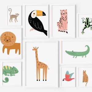 Set of Jungle Theme Nursery Prints, Safari Nursery Decor, Safari ...