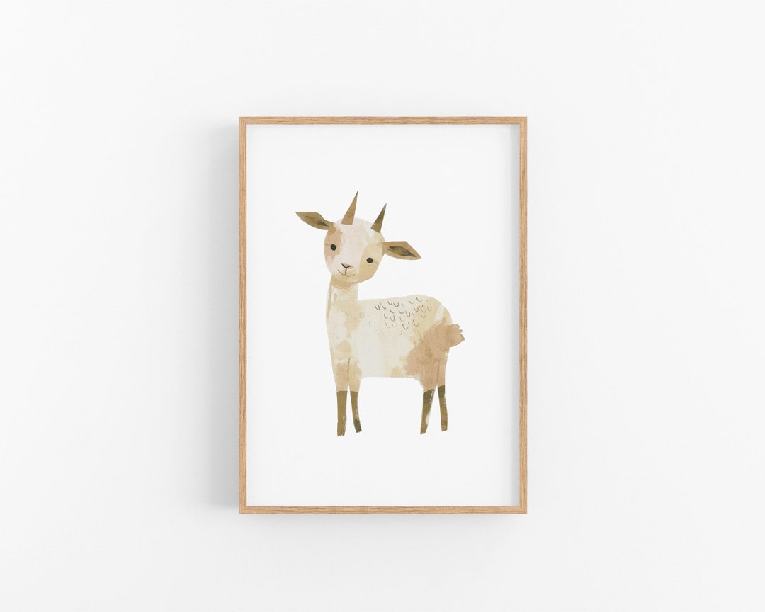 Goat Nursery Print | Printable Farm Nursery Decor, Farm Animals Poster ...