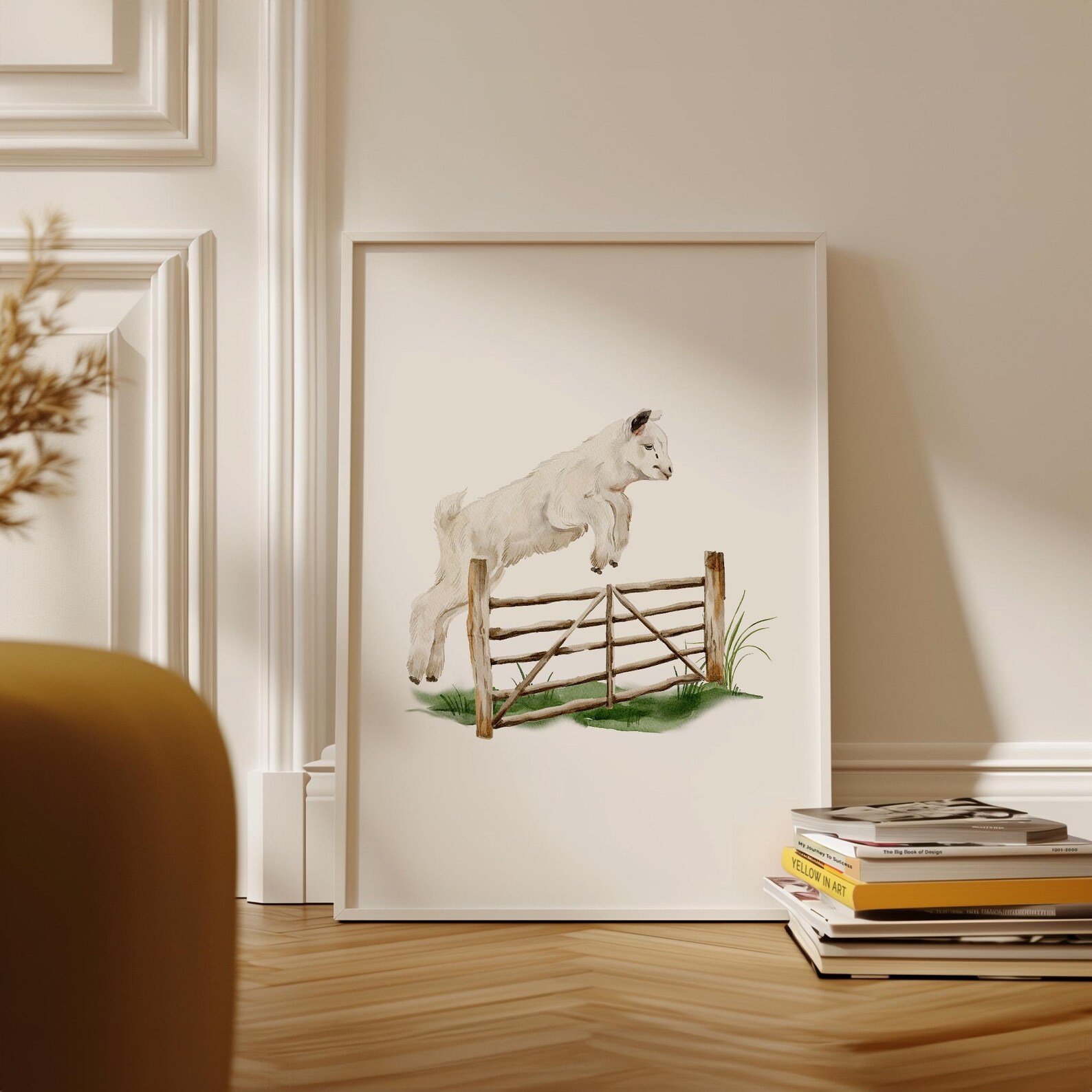 Jumping Goat Print | Printable Farm Nursery Decor, Baby Goat Wall Art ...