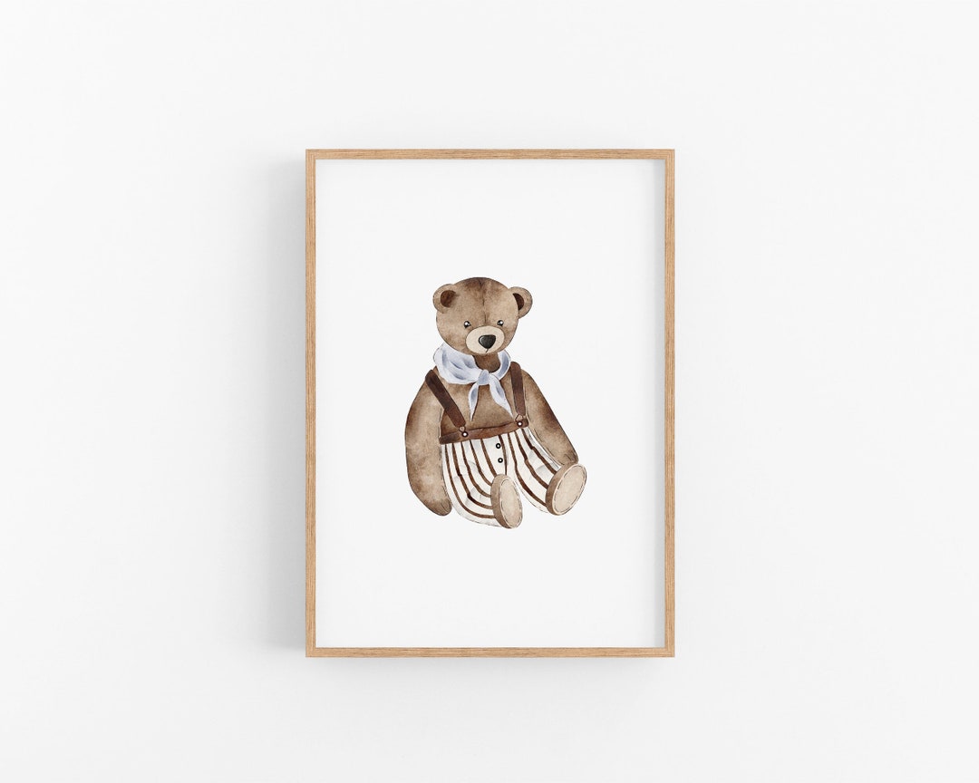 Teddy Bear Print | PRINTABLE Teddy Poster, Bear Nursery Decor, Kids ...