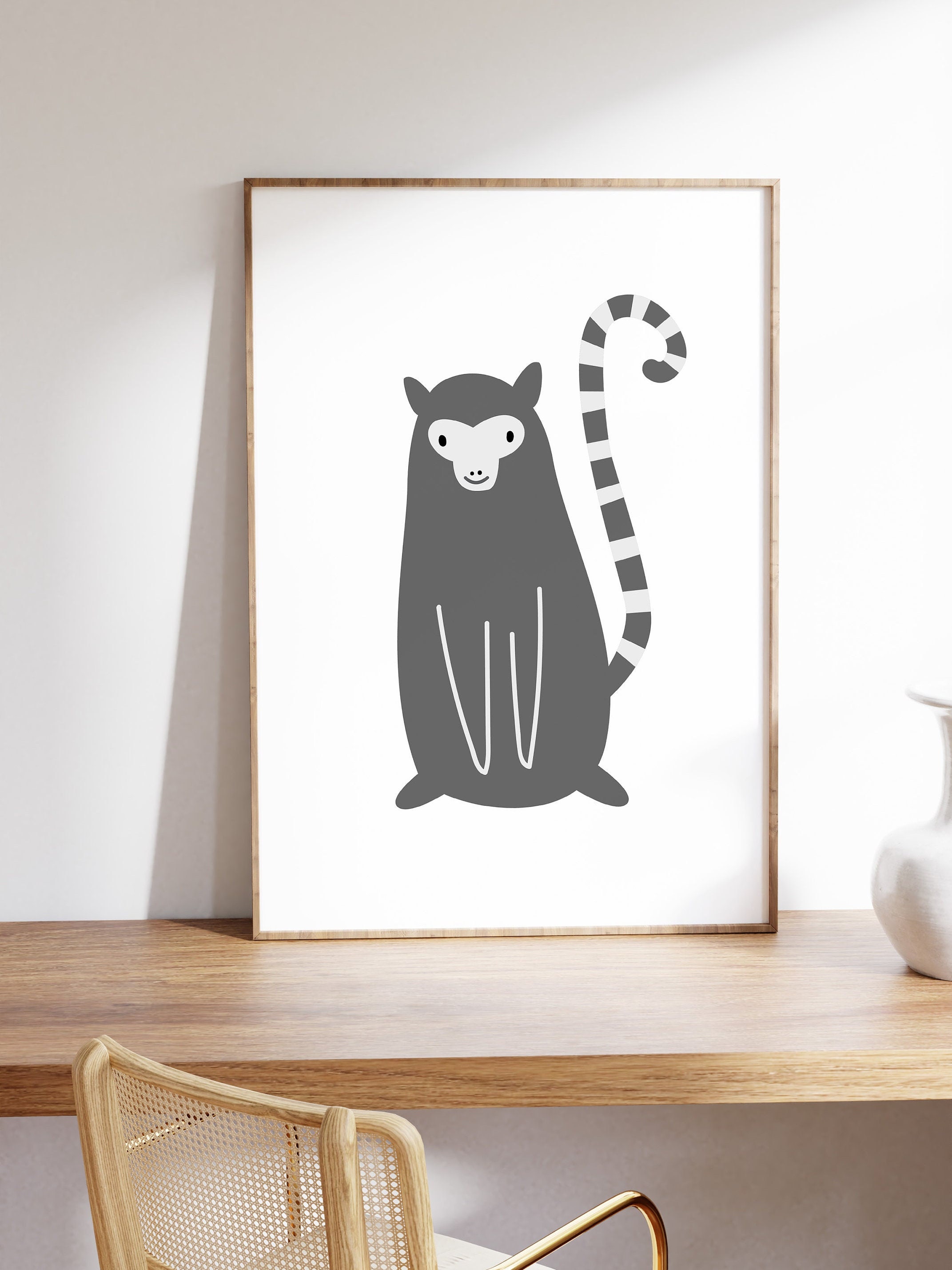 Lemur Print Printable Jungle Theme Nursery Print, Cute Animal Nursery ...
