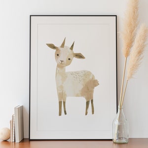 Goat Nursery Print | Printable Farm Nursery Decor, Farm Animals Poster ...