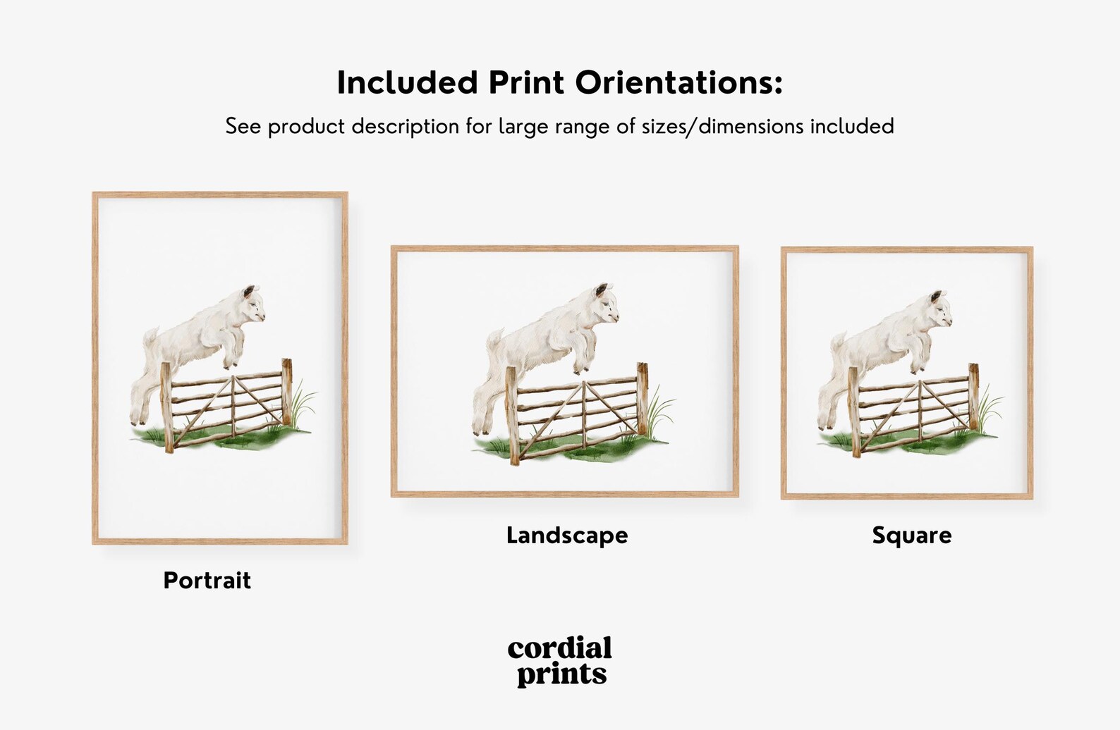 Jumping Goat Print | Printable Farm Nursery Decor, Baby Goat Wall Art ...