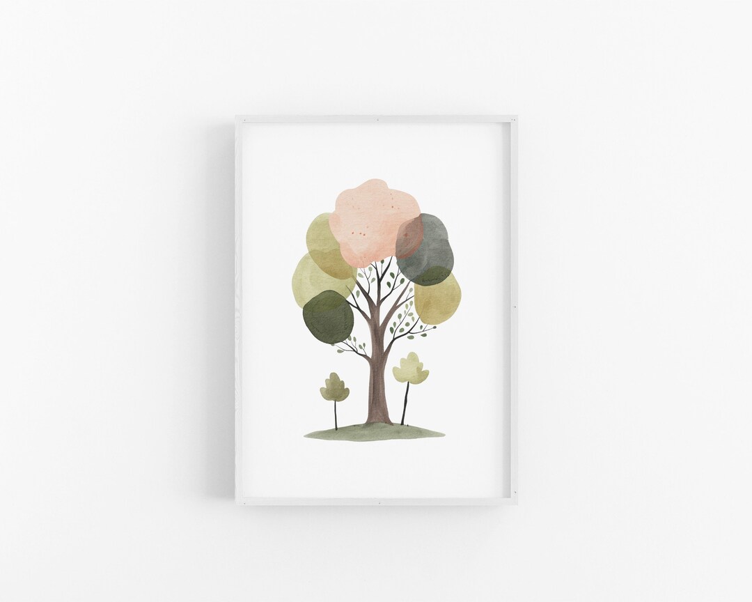 Watercolor Tree Print Printable Nature Nursery Decor, Tree Wall Art ...