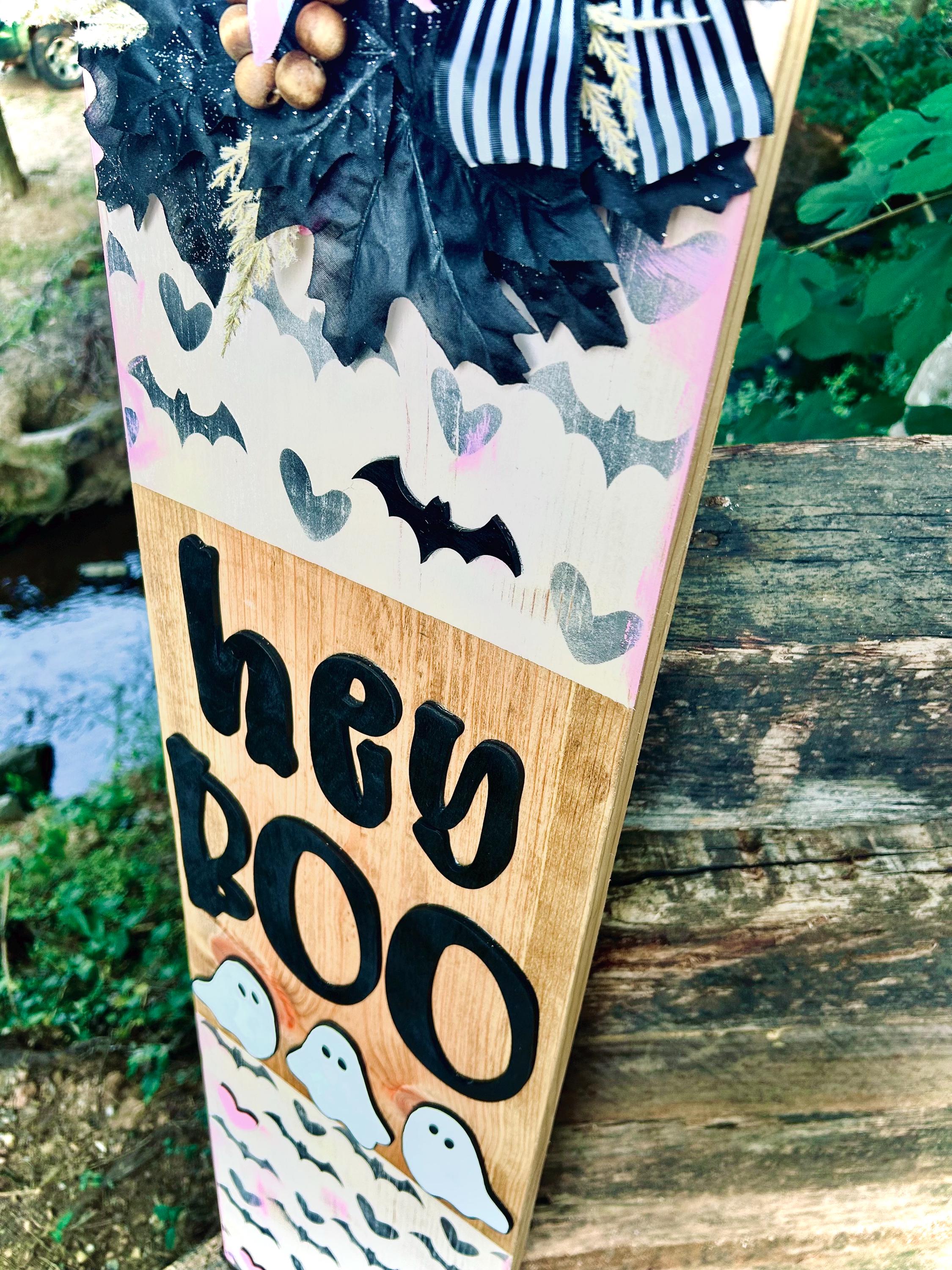 Hey Boo, Fall, Halloween Porch Leaner / Door Hanger / Set - Etsy