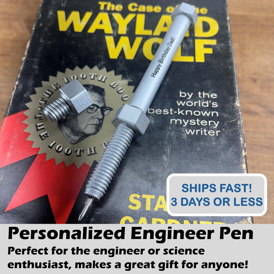 Personalized Hex Bolt Fidget Pen: Engineer Gift - Etsy