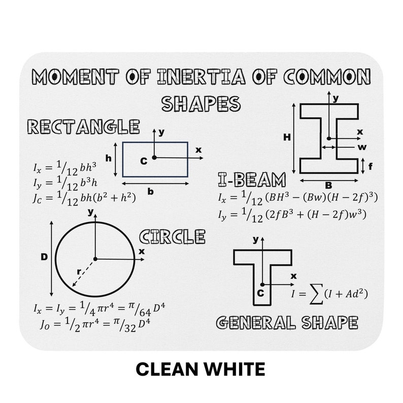 Engineer Mouse Pad: Moment of Inertia Blueprint Design - Etsy