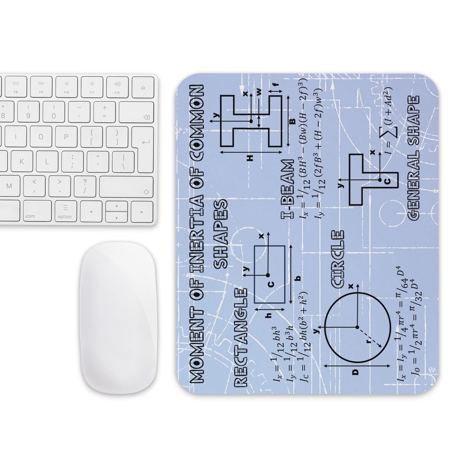 Engineer Mouse Pad: Moment of Inertia Blueprint Design - Etsy