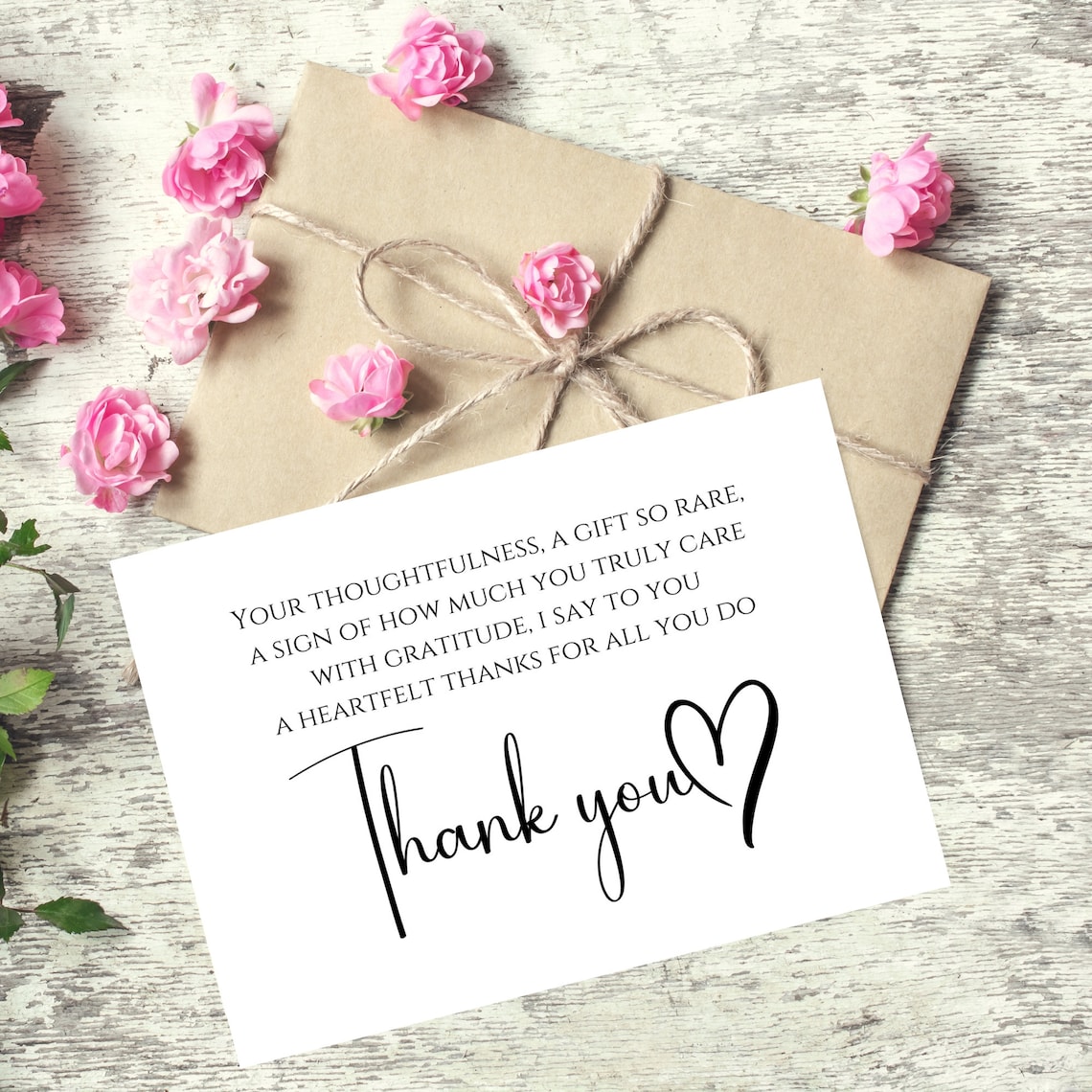 Printable Thank You Card, Thank You Poem Printable Card, Instant ...