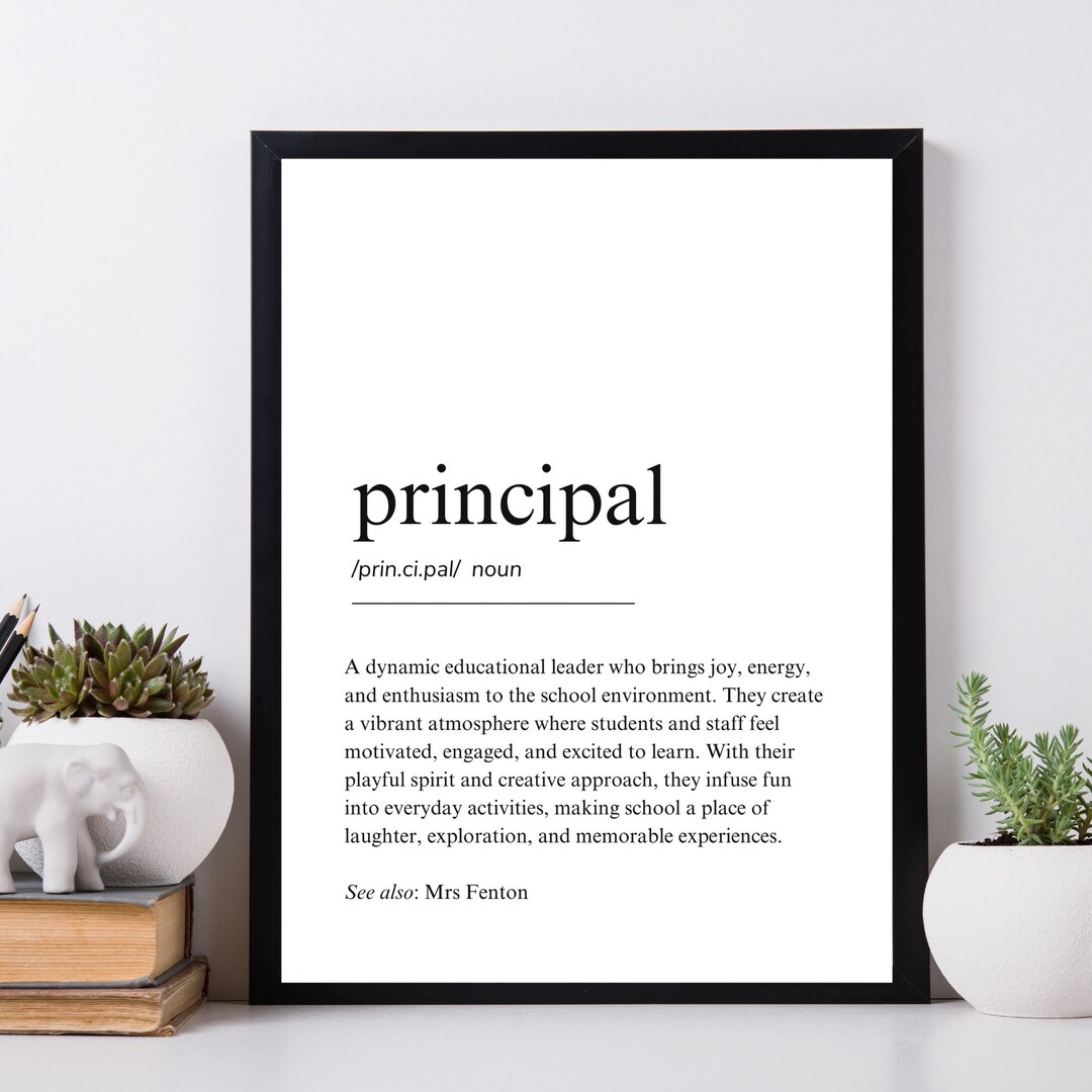 Personalised Principal Definition Print, Principal Gift, End of Year ...