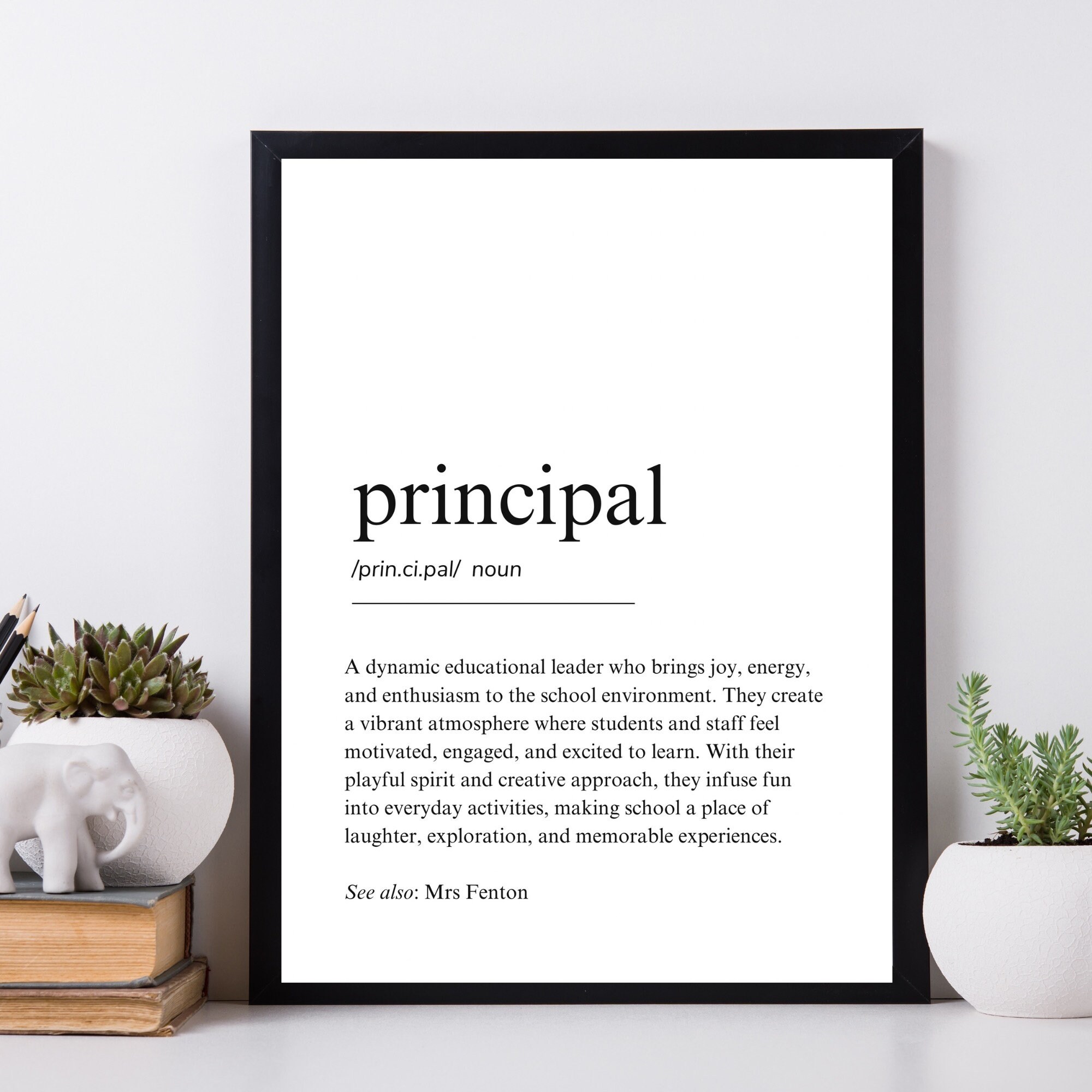 Personalised Principal Definition Print Principal Gift End - Etsy