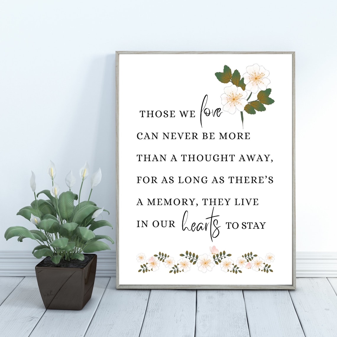 Memorial Poem Print: Sympathy Gift, Grief Quote Wall Art (digital ...