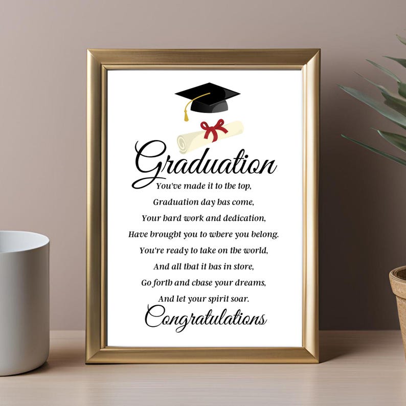 Graduation Poem Print: Class of 2026 Wall Art (digital Download) - Etsy