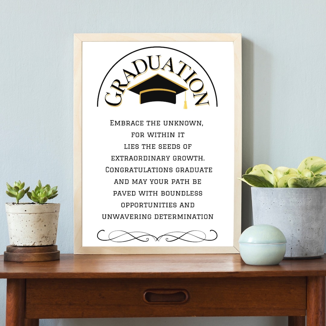 Inspirational Graduation Quote Print: Class of 2025 Gift (digital ...