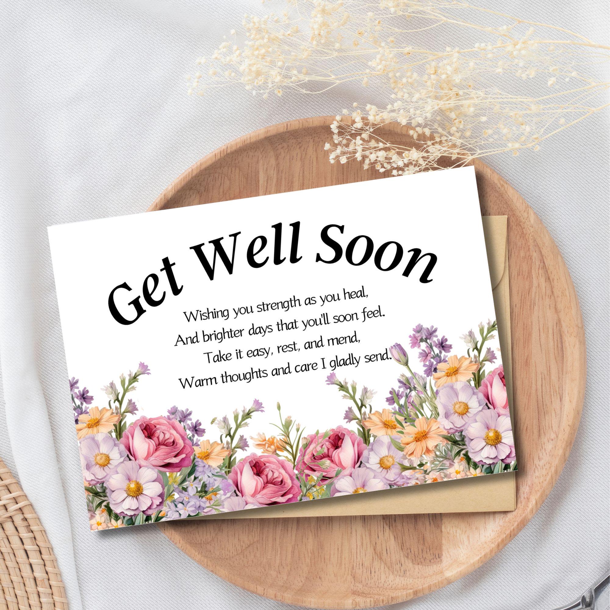 Floral Get Well Soon Poem Card: Heartfelt Wishes (digital Download) - Etsy