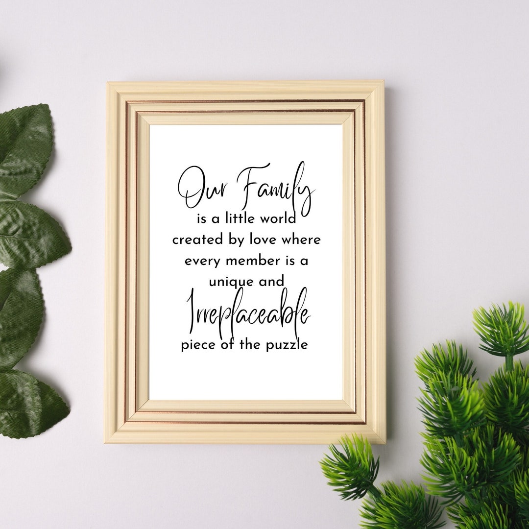 Our Family Quote Wall Art, Family Print, Digital Download Wall Art ...