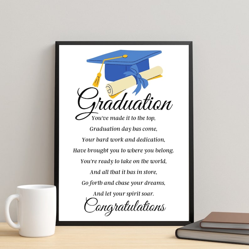 Graduation Poem, Graduation Wall Art, Printable Graduation Quote ...
