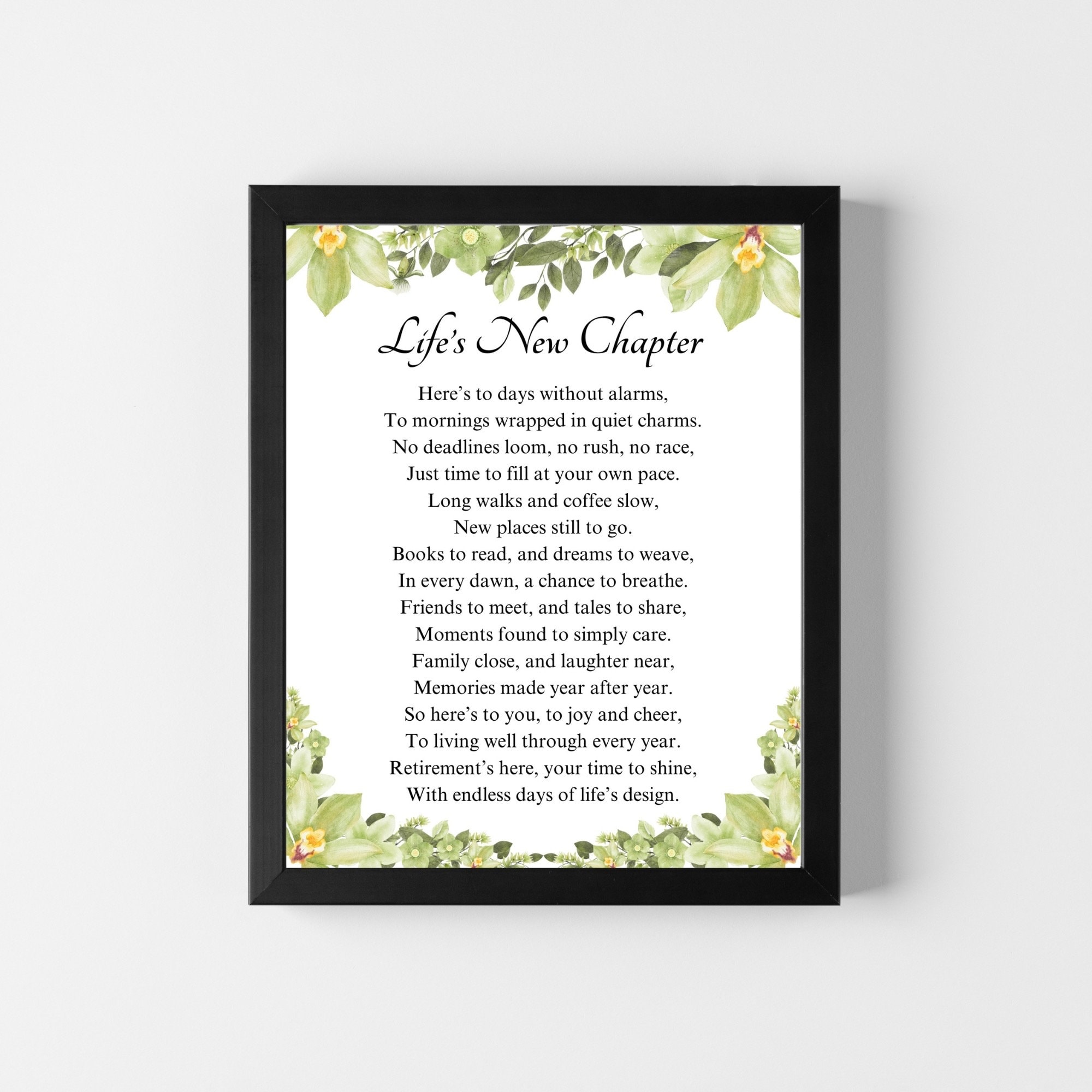 Retirement Poem Printable: Life's New Chapter (digital Download) - Etsy