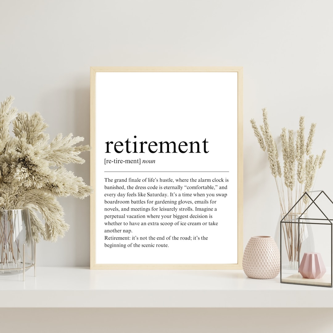 Retirement Definition Print, Retiree Gift, Retirement Keepsake ...