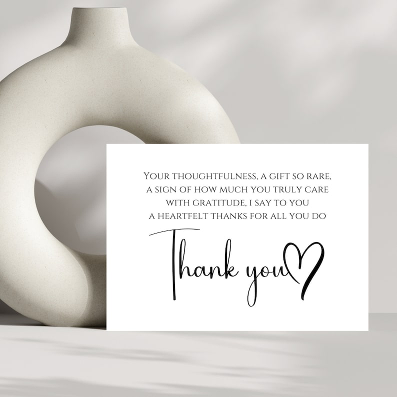 Printable Thank You Poem Card: Heartfelt Gratitude (digital Download ...