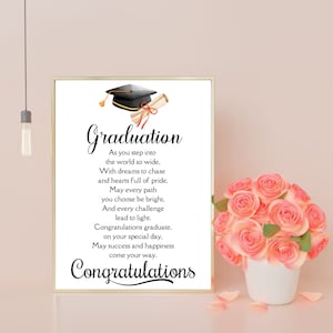 Graduation Poem Print: Class of 2026 Wall Art (digital Download) - Etsy