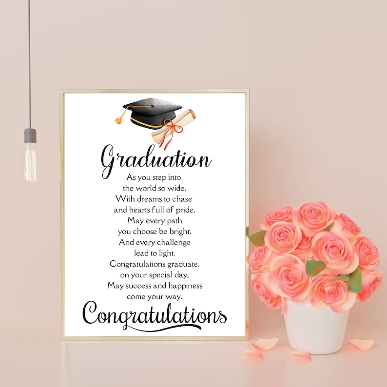 Graduation Poem Print: Class of 2025 Wall Art (digital Download) - Etsy