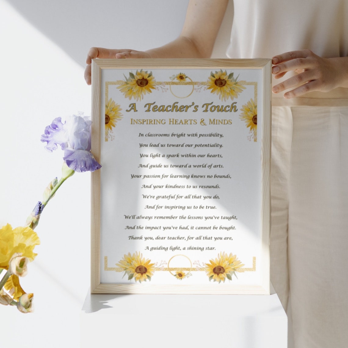Sunflower Teacher Poem Print: Appreciation Gift (digital Download) - Etsy