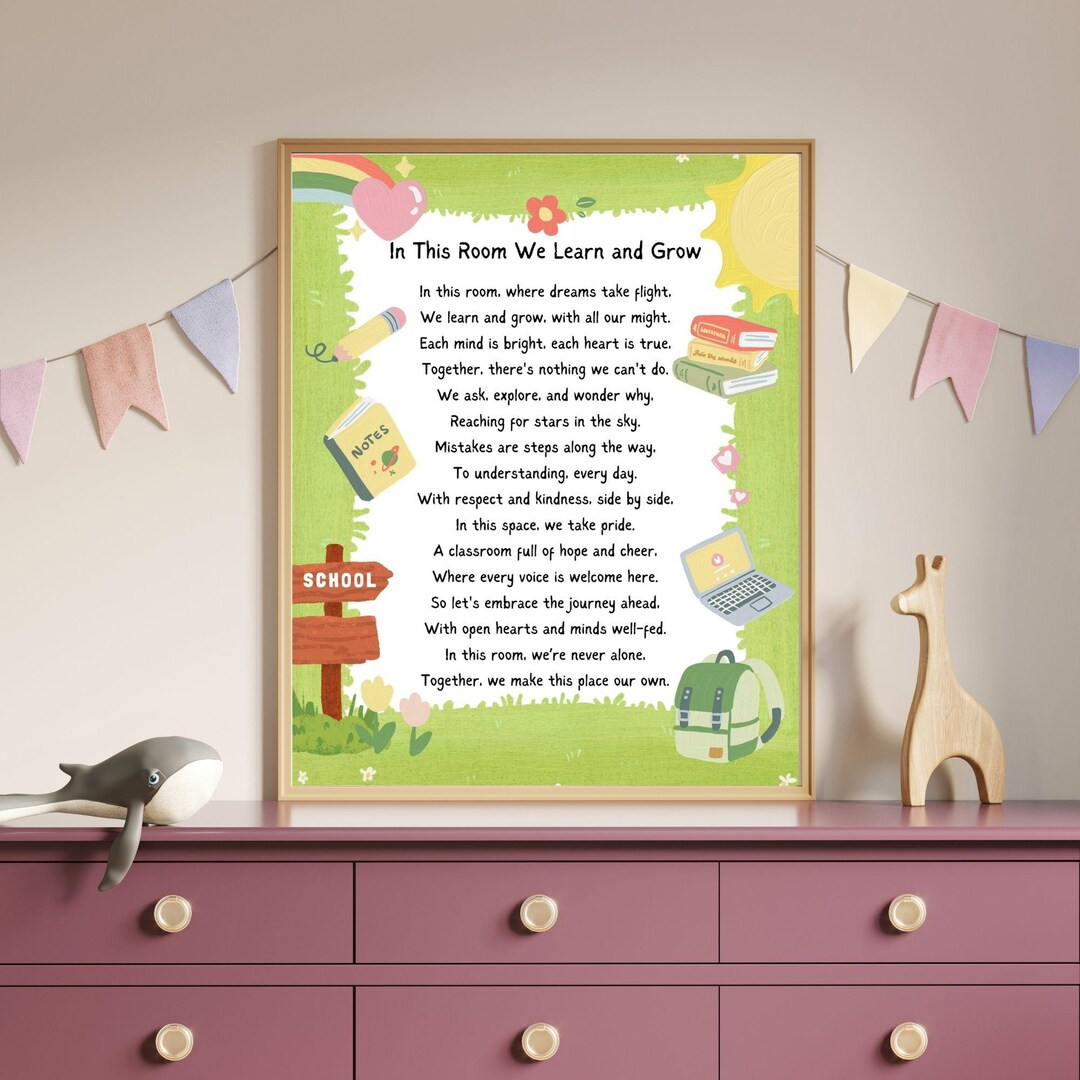 Classroom Poem Poster: Inspirational School Decor (digital Download) - Etsy