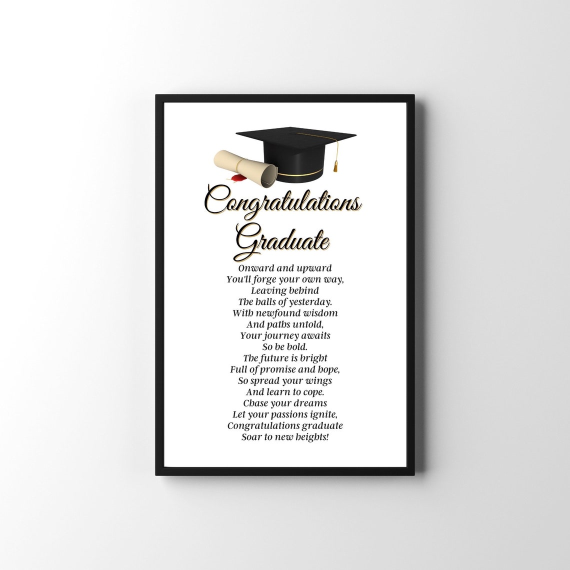 Graduation Poem Wall Art: Class of 2026 Gift (digital Download) - Etsy