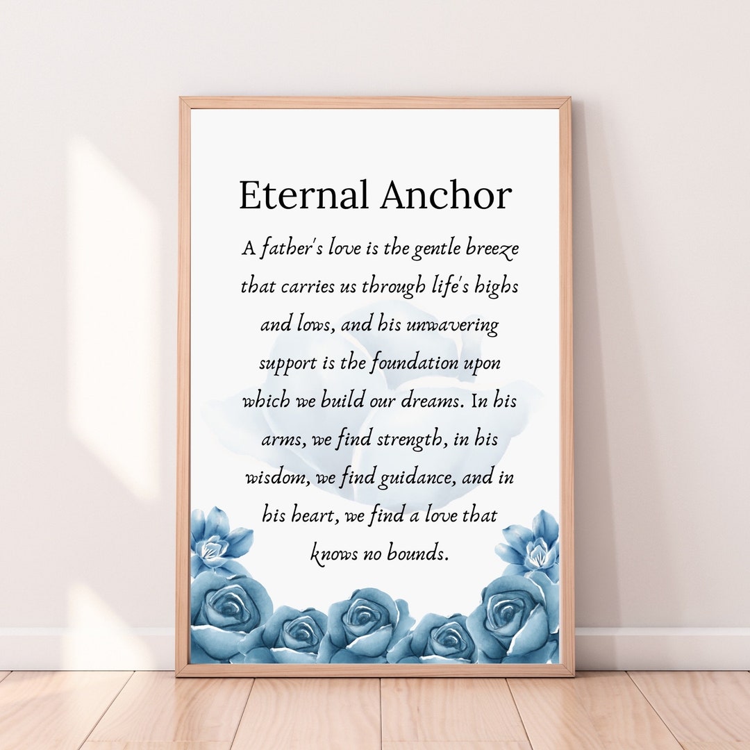 A Father's Love, Father Poem Print, Gift for Dad, Father’s Day Gift ...