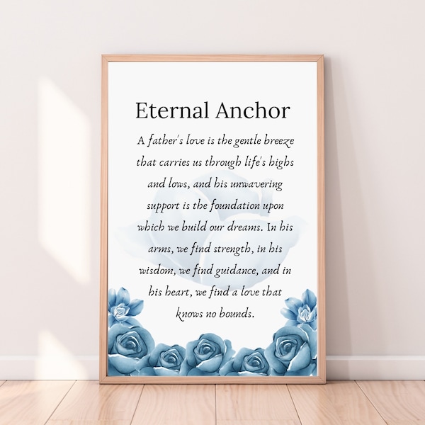 A Father's Love, Father Poem Print, Gift for Dad, Fathers Day Gift, Dad ...