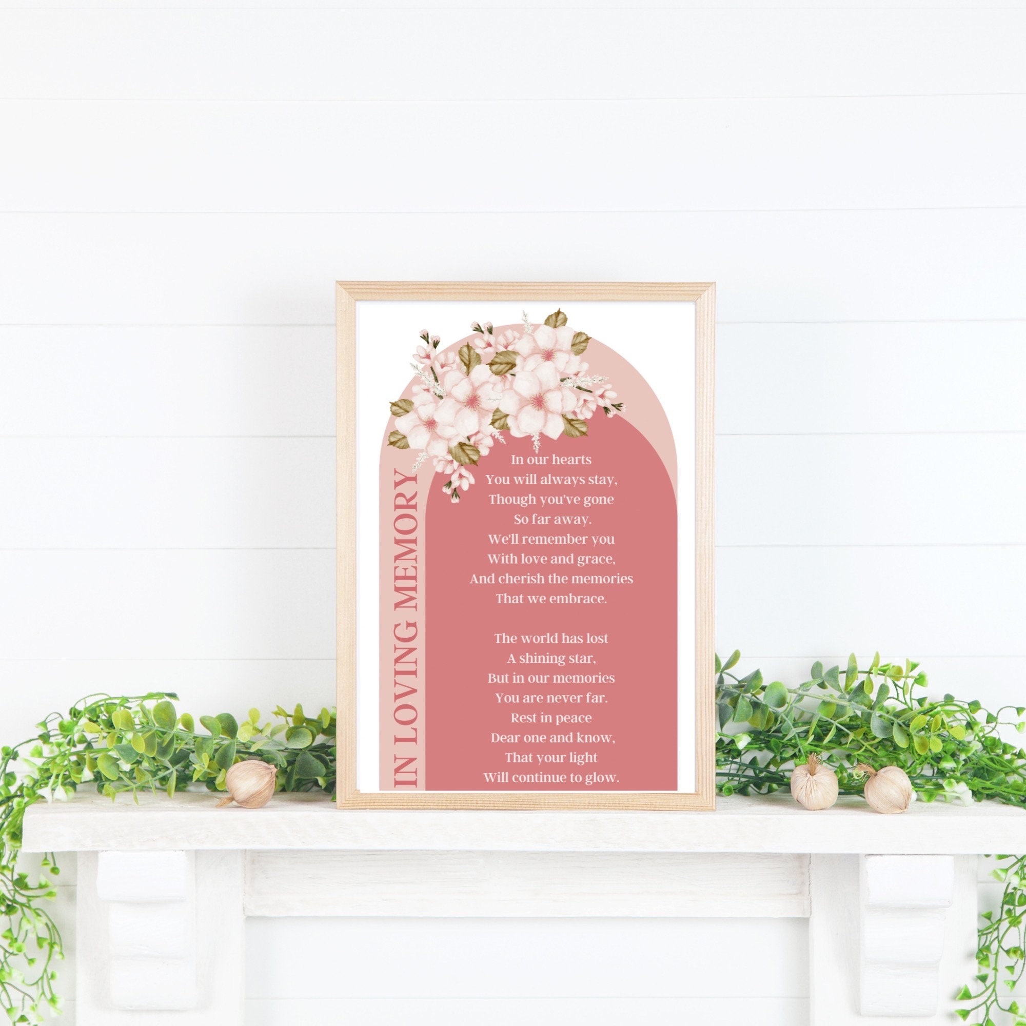 In Loving Memory Bereavement Poem Wall Art Funeral Poem - Etsy Canada