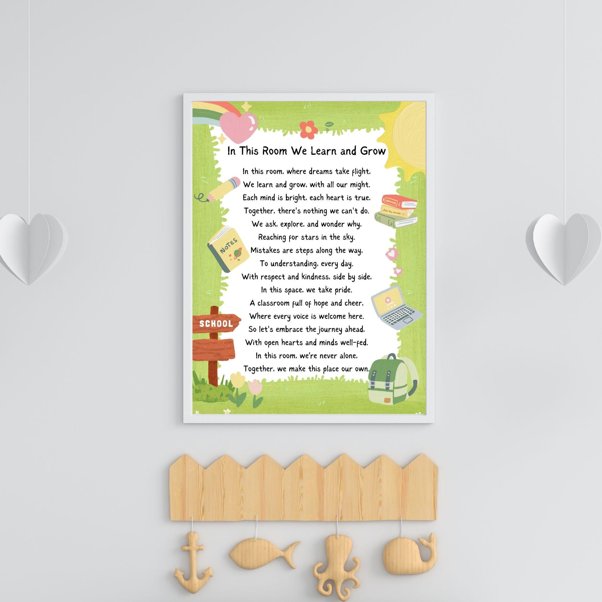 Classroom Poem Poster: Inspirational School Decor (digital Download) - Etsy