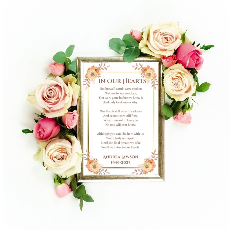 Personalized Memorial Poem Print: Bereavement Gift (digital Download ...