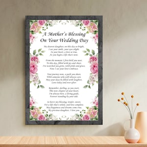 A Mother's Blessing on Your Wedding Day, Poem Print for Daughter on Her ...