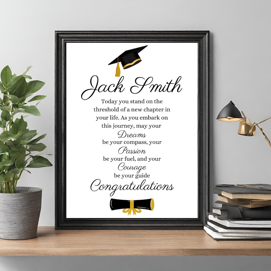 Personalized Graduation Quote Print: Inspirational Poem Gift (digital ...