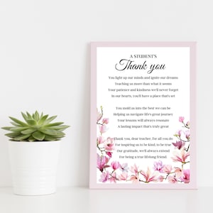 Teacher Appreciation Gift, Teachers Thank You Gift, A Student's Thank ...