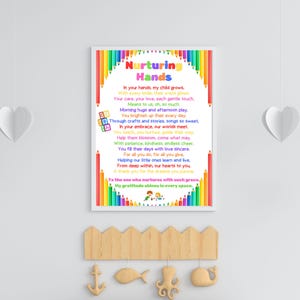 Educator Thank You Poem, Pre School Kindy Teacher Gift, Thank You Gift ...