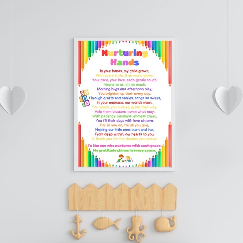 Teacher Appreciation Poem Print: Nurturing Hands Gift (digital Download ...