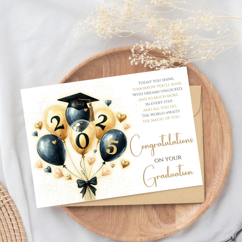 Printable Graduation Card, Graduation Poem Card, Congratulations ...