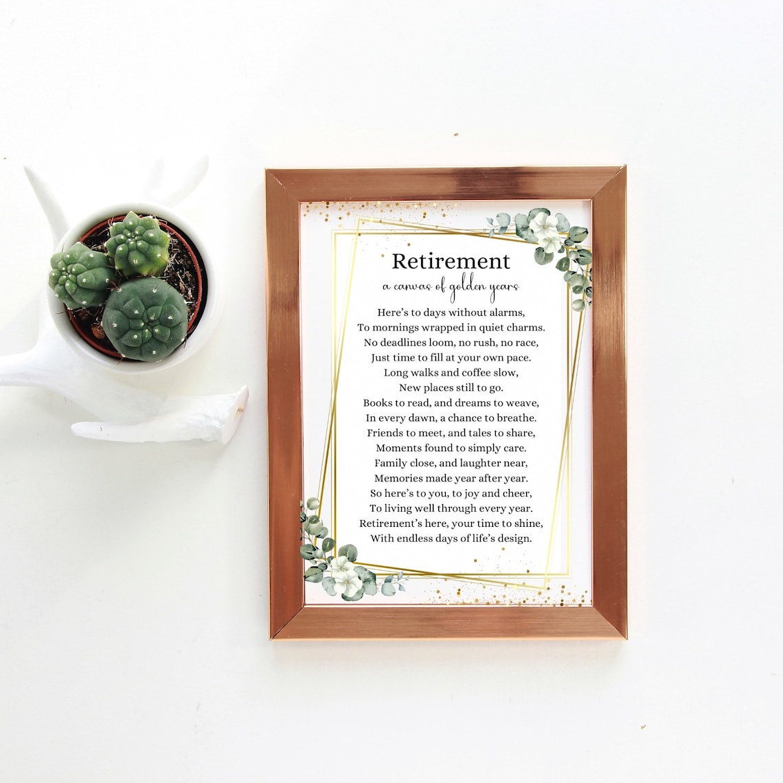 Retirement A Canvas of Golden Years, Poem, Retirement Gift Printable ...