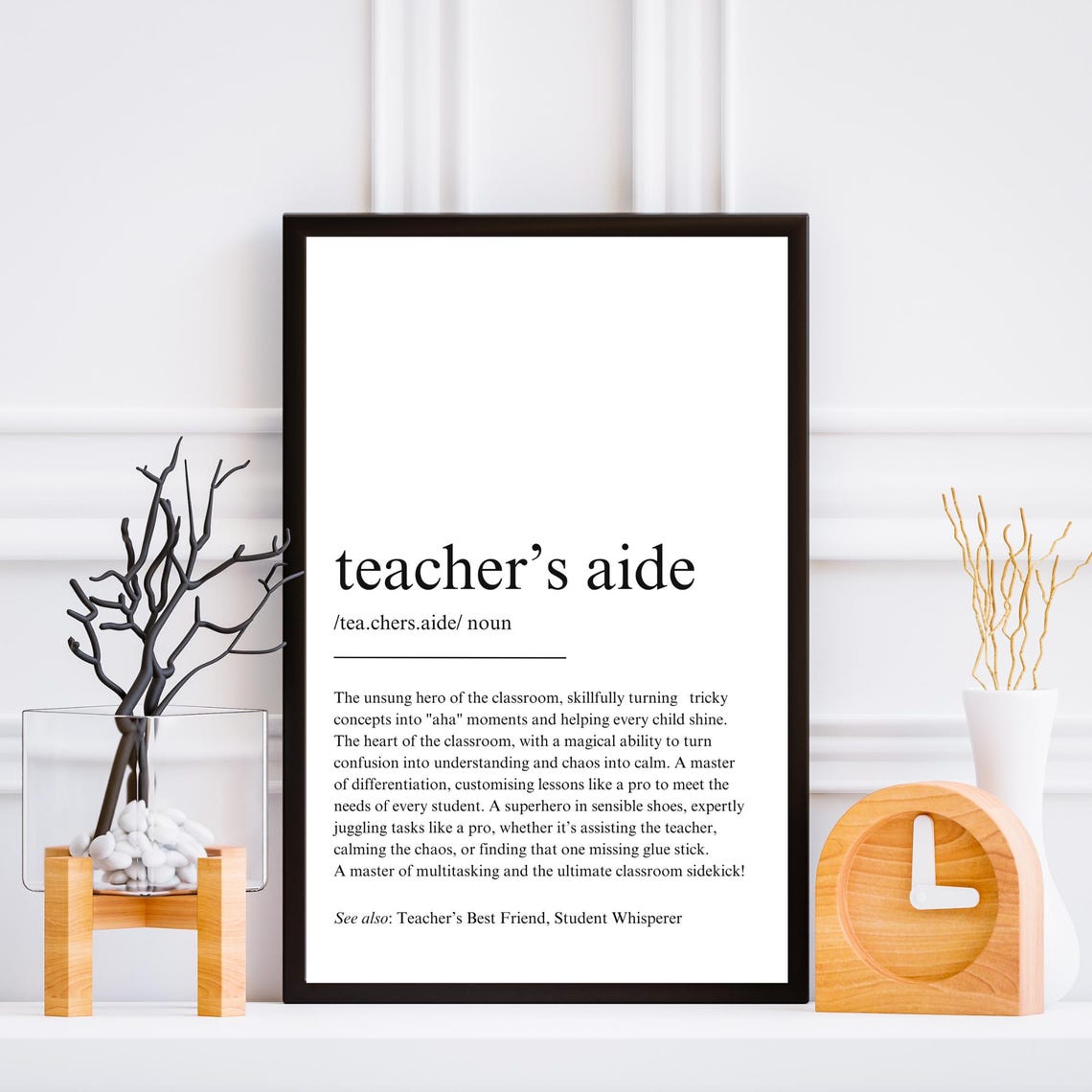 Teacher's Aide Definition Print: School Staff Gift (digital Download ...