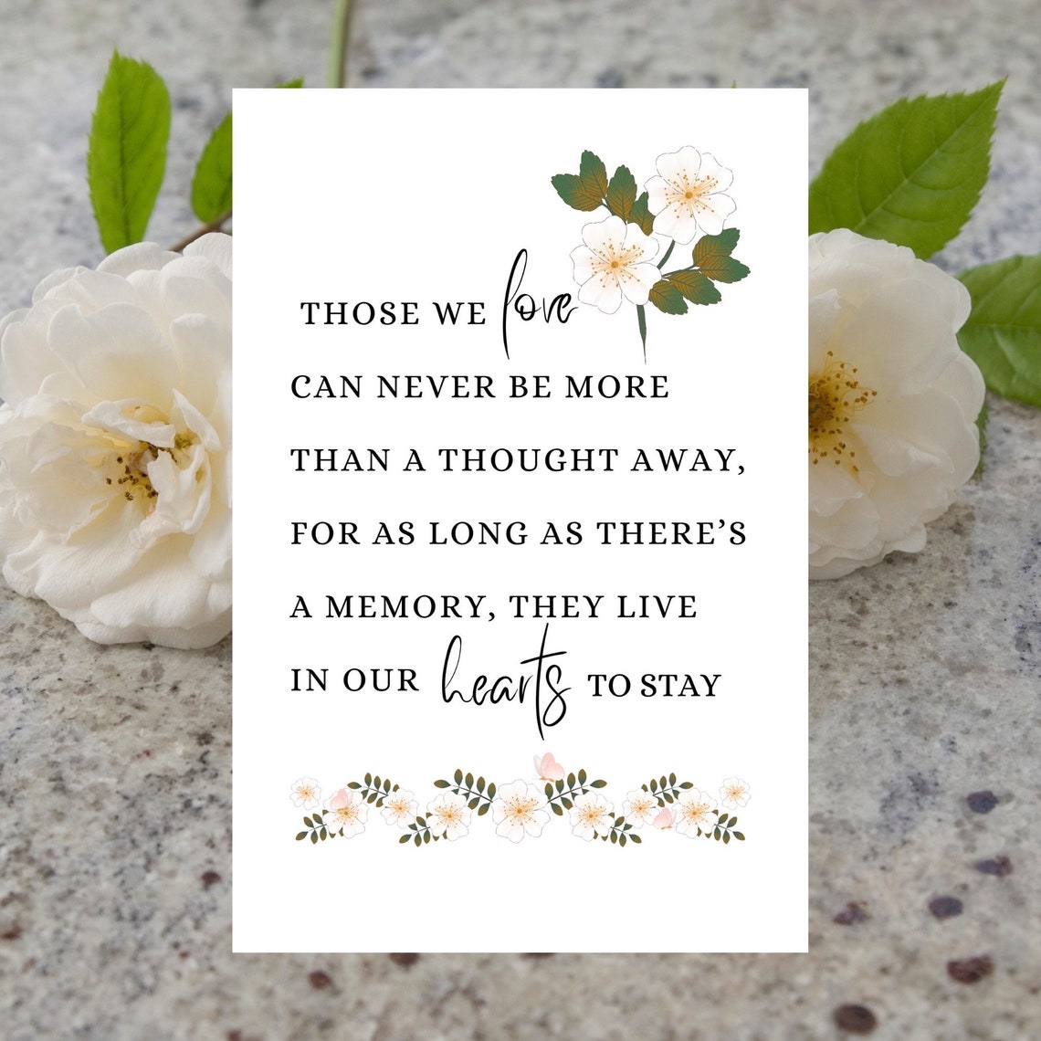 Memorial Poem Print: Sympathy Gift, Grief Quote Wall Art (digital ...