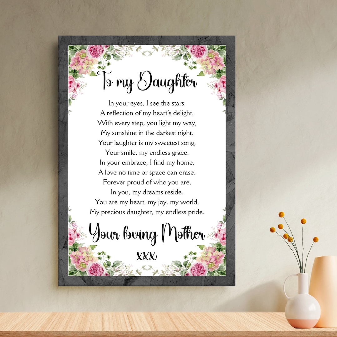 Poem for Daughter: Heartfelt Gift From Mother (digital Download) - Etsy