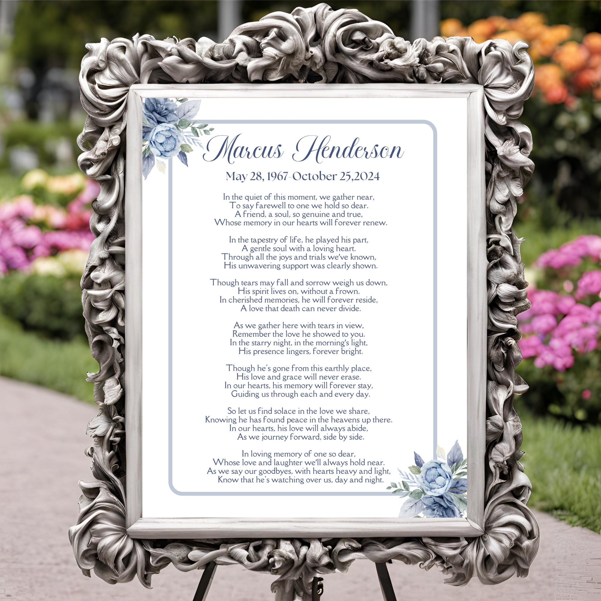 Personalised Funeral Grief Poem, Funeral Poem for Him, Bereavement Poem ...