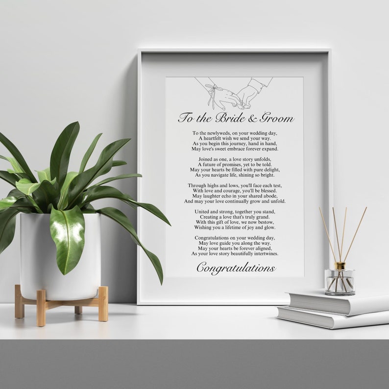 Wedding Poem, Poem to the Bride and Groom, Wedding Wishes, Wedding Gift ...