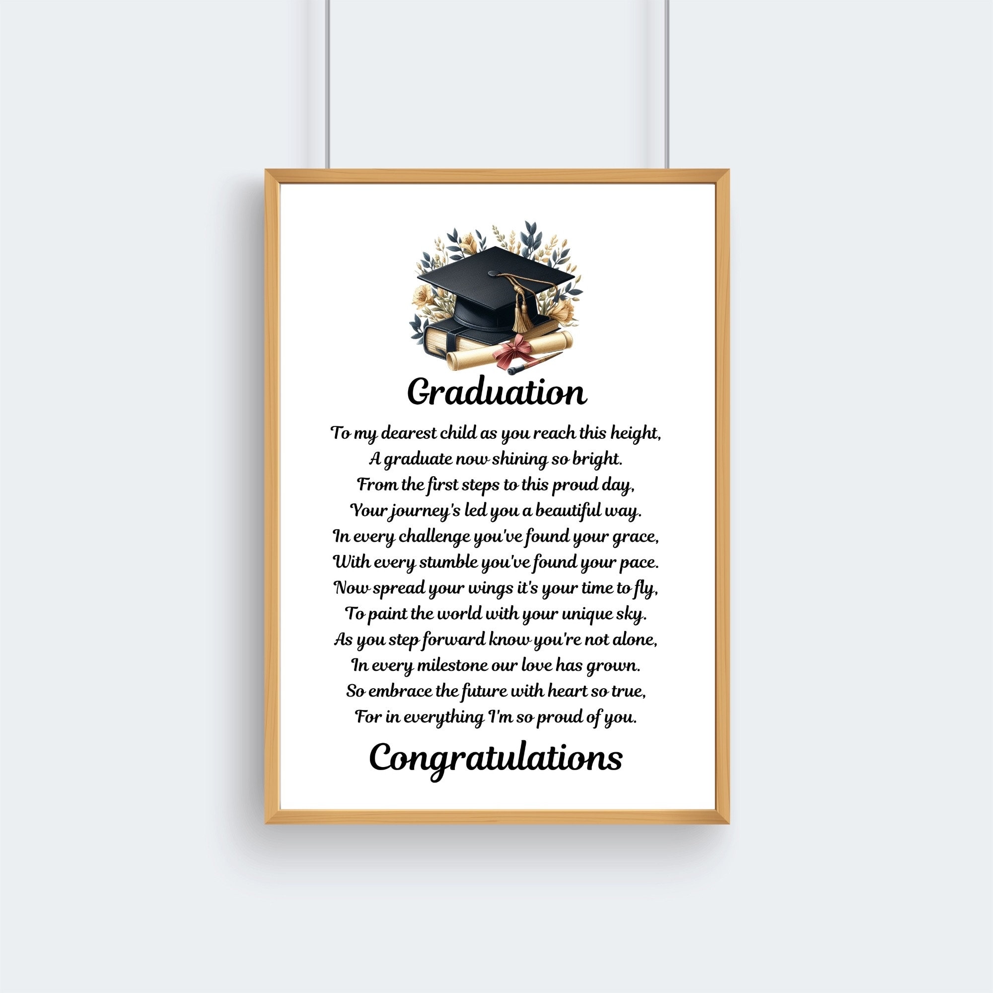Graduation Printable Poem, Graduation Gifts, Graduation for Son ...