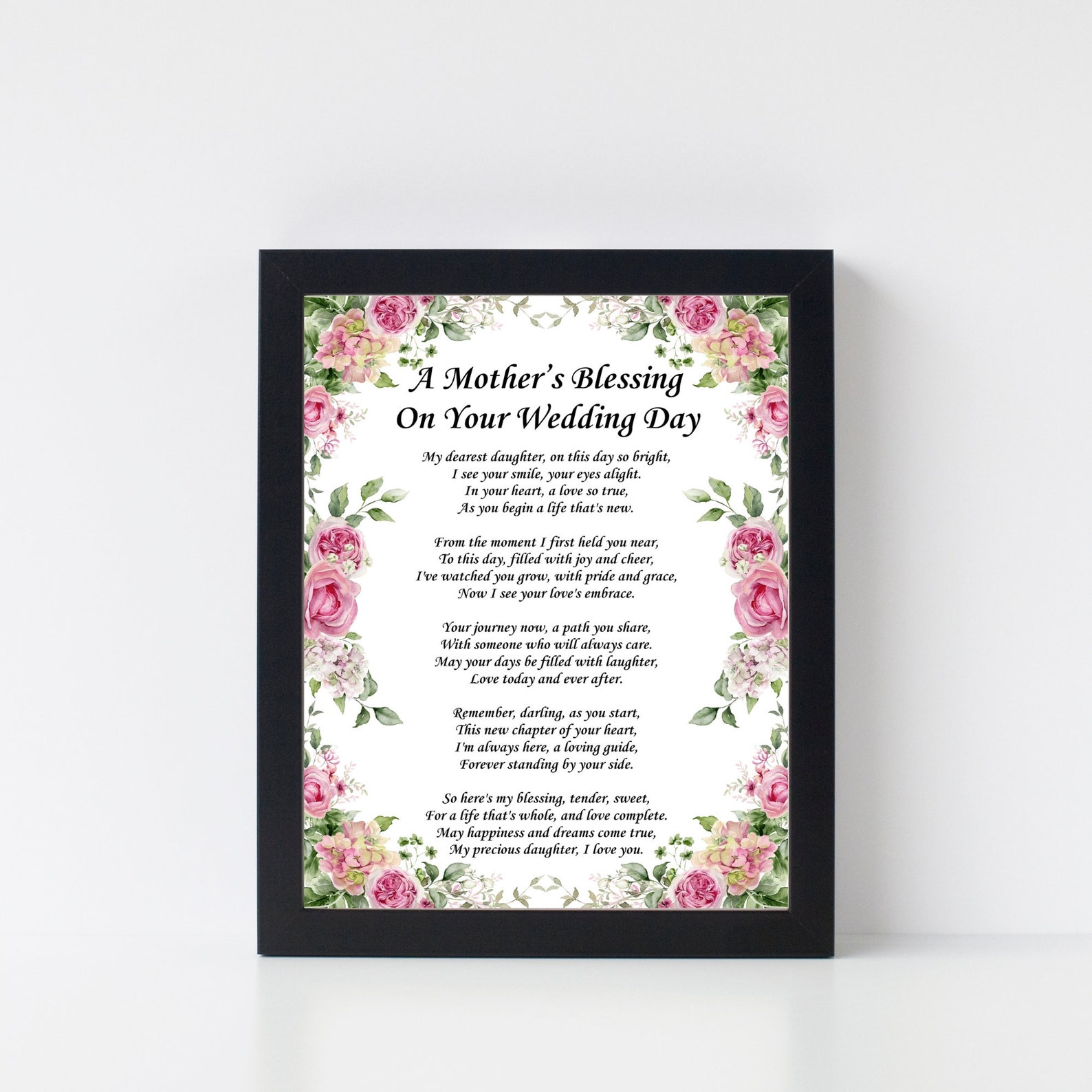 A Mother's Blessing on Your Wedding Day, Poem Print for Daughter on Her ...